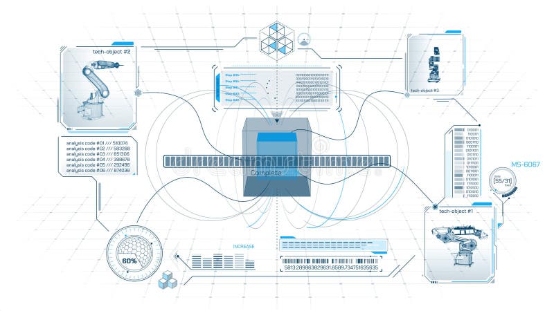 Animation of Infographics on Automation and Digital Manufacturing Stock ...