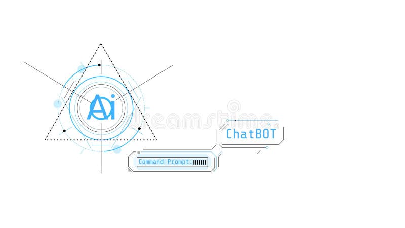 Infographics of AI and Interaction with Chatbot on Alpha Channel. Stock ...