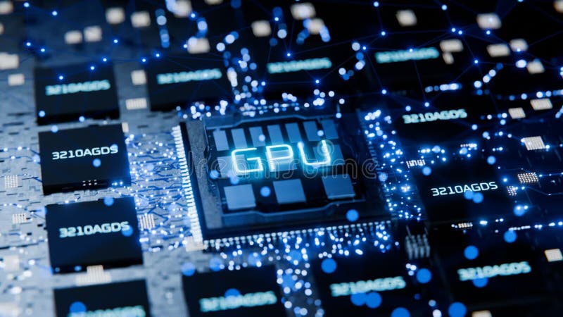 Animation of Installing a Graphics Processor on an Electronic Circuit ...