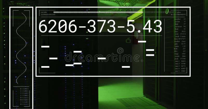 Animation of Interface with Data Processing Against Computer Server Room Stock Footage - Video ...