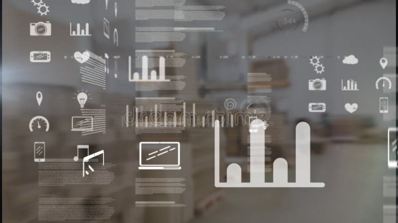 Animation of Interface with Data Processing Against Warehouse Stock ...