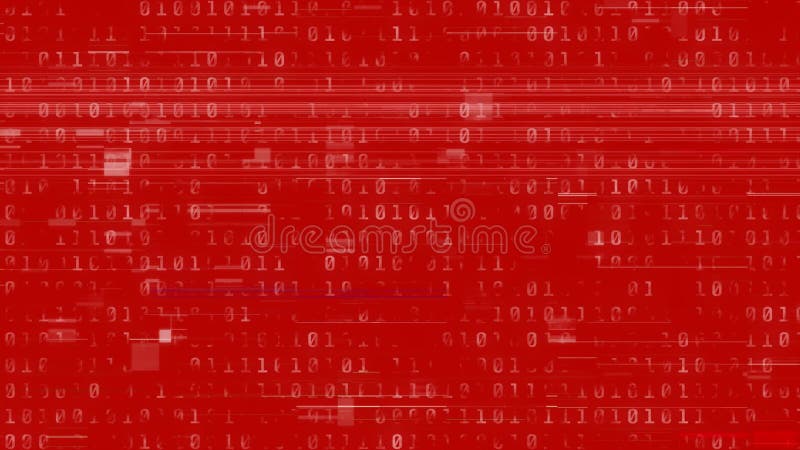Animation Of Interference And Binary Coding On Red Background Stock Footage Video Of Animation