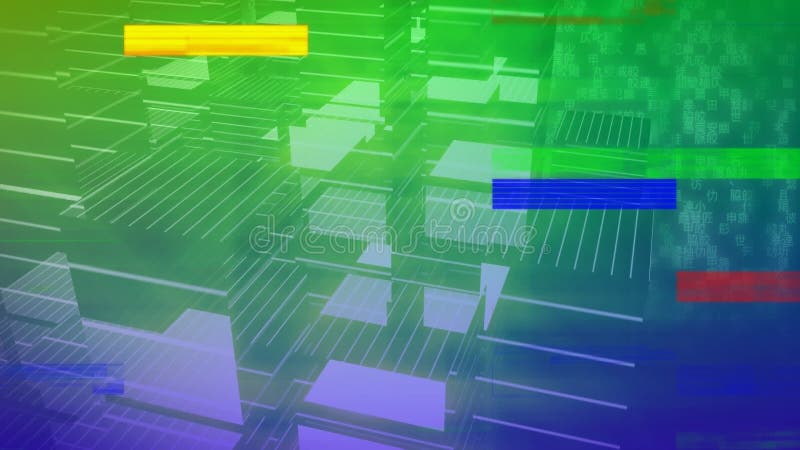 Animation of Interference Over Digital City Stock Footage - Video of ...