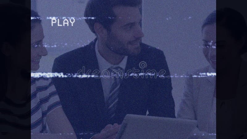 Animation of Interference Over Diverse Business People Using Tablet ...