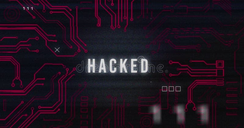 Animation of Interference Over Hacked Text, Data Processing and Computer Circuit Board Stock ...