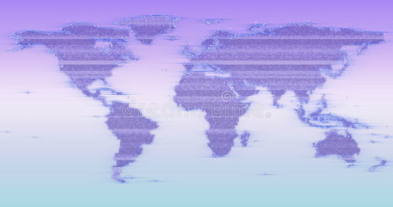 Animation of Interference and World Map on Blue Background Stock ... Animation of Interference and World Map on Blue Background Stock ...