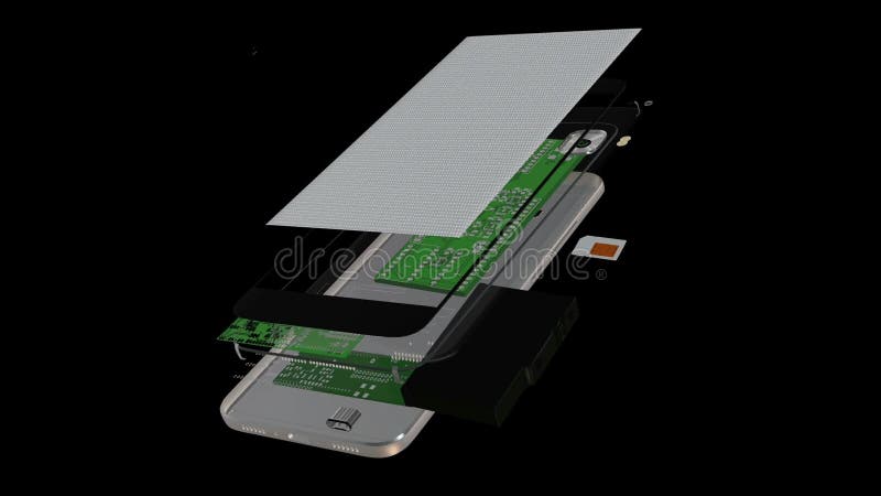 Animation of the Internal Components of a Cellphone Stock Video - Video ...