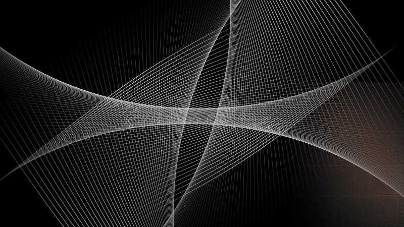 Animation of Intersecting Curved White Parallel Lines Moving on Black ...