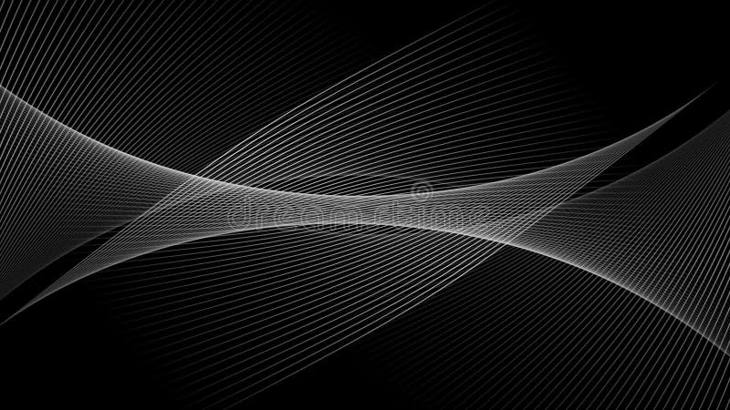 Animation of Intersecting Curved White Parallel Lines Moving on Black ...