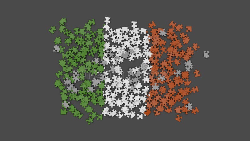 3D Ireland Flag Assembled from a Puzzle Stock Video - Video of national ...