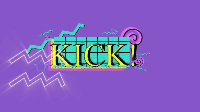 Animation of Kick Text in Checked Pattern with Graphs and Abstract ...