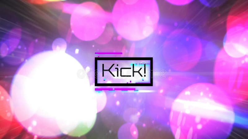 Animation of Kick Text and Shapes on Black Background Stock Video ...