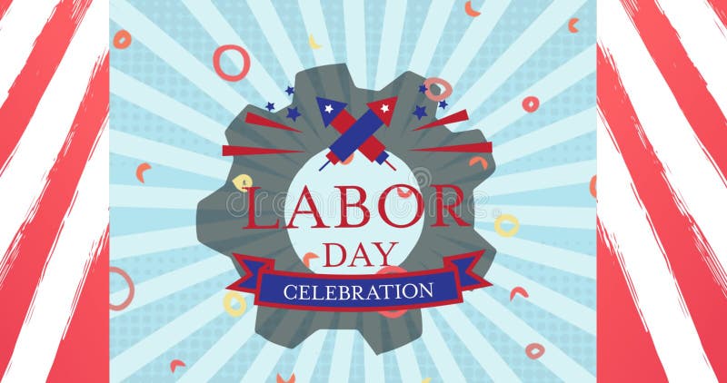 Animation of Labor Day Celebration Text Over Shapes Stock Video - Video ...