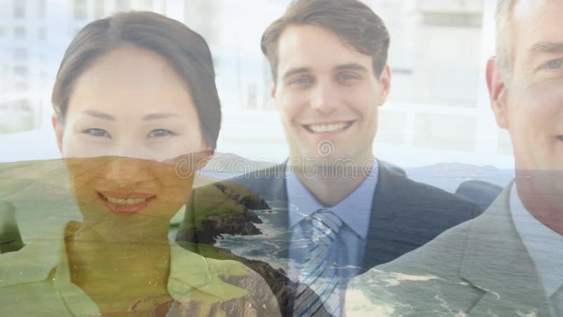 Animation of Landscape Over Diverse Business People Stock Video - Video ...