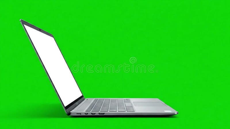 Laptop Opening Animation Sequence on a Green Screen for Compositing and ...