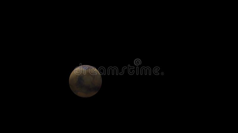 Animation of Large Spherical Mars Body in the Universe, Isolated on ...