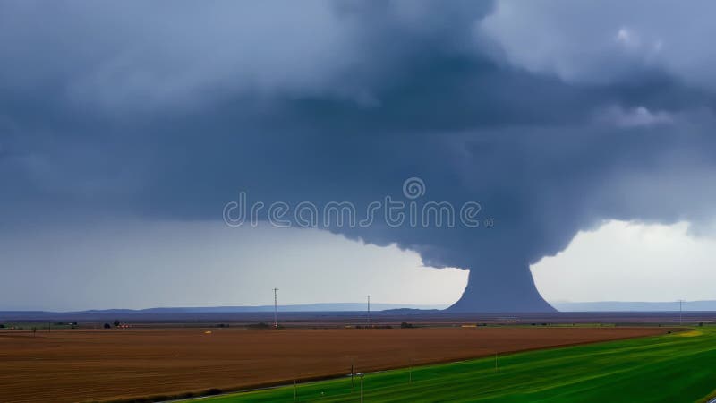 Animation - Large Tornado Forms Over Plains Stock Video - Video of ...