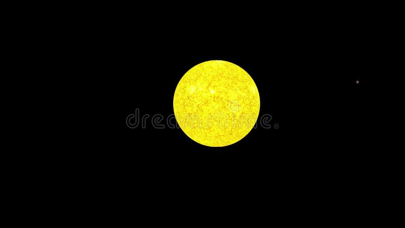 Animation of Large Yellow Bright Sun Sphere Isolated on Black ...