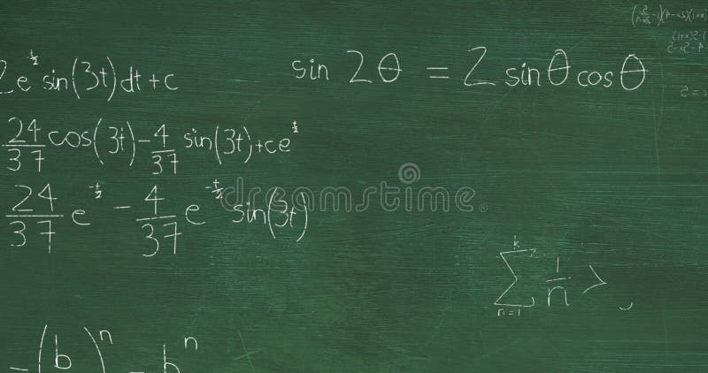 Animation of Layers of Mathematical Formulae and Equations Over Green ...
