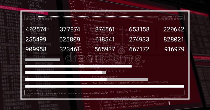 Animation of Layers of Numeric and Text Data Processing on Black Background Stock Footage ...