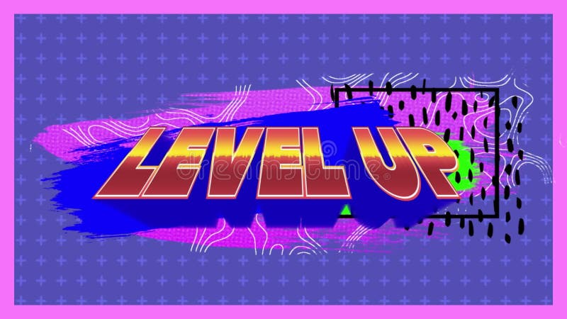 Animation of Level Up in Digital Abstract Space Stock Video - Video of ...