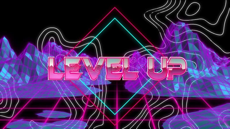 Animation of Level Up in Digital Abstract Space Stock Footage - Video of animation, texture ...