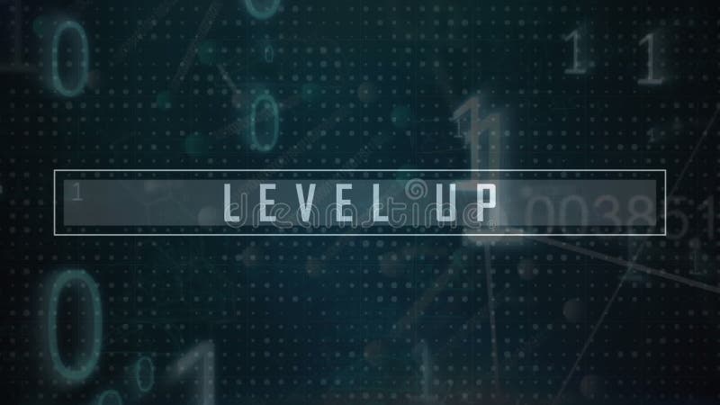Animation Of Level Up Text Binary Coding And Data Processing Stock Footage Video Of Graphic