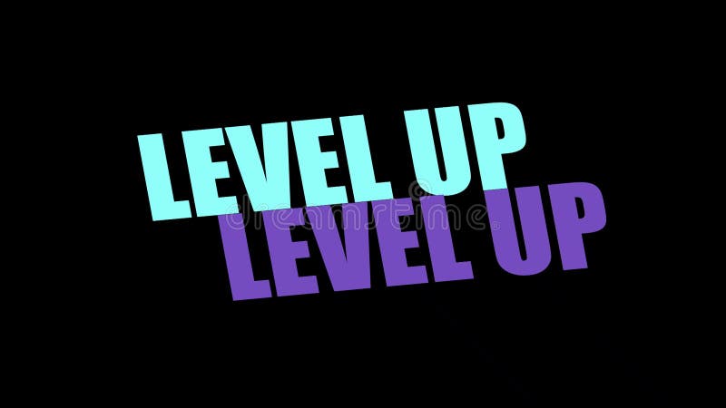 Level Up Text on Black Background. Animation Stock Footage - Video of ...