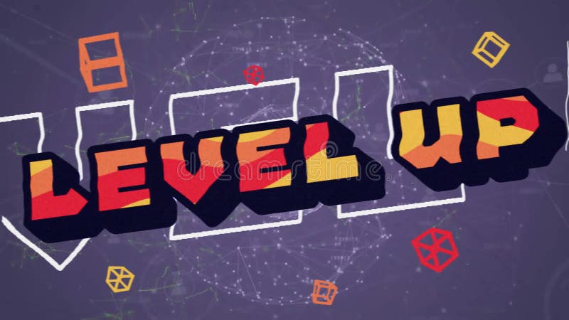 Animation of Level Up Text Over Neon Pattern Background Stock Video ... Animation of Level Up Text Over Neon Pattern Background Stock Video ...