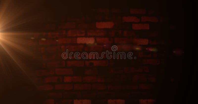 Animation of Light Blinking Over Brown Brick Background Stock Video ...