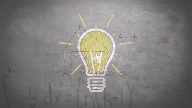 Animation of Light Bulb Over Mathematical Equations Stock Video - Video ...
