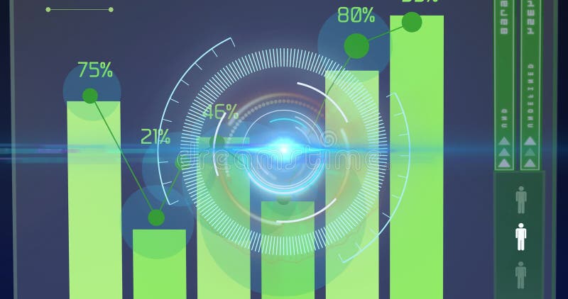 Animation of Light Over Processing Circle on Scientific Graph Stock ...
