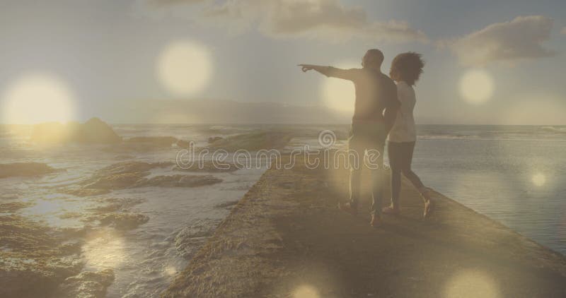 Animation of Light Spots Over African American Couple Kissing Stock ... Animation of Light Spots Over African American Couple Kissing Stock ...