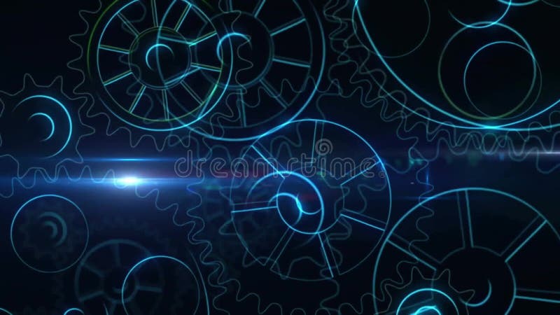 Animation of Light Spots Over Cogs Moving Stock Video - Video of ...