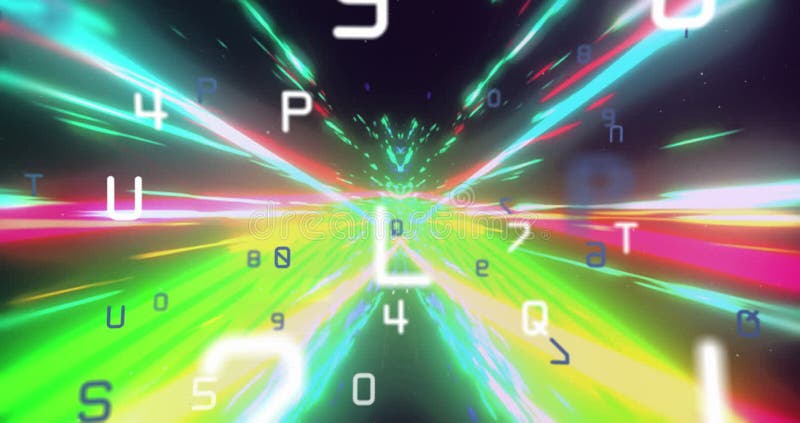 Animation of Light Trails, Numbers, Letters and Data Processing Stock ...