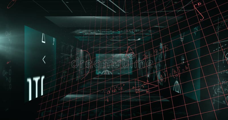 Animation of Light Trails Over Mathematical Equations on Black ...