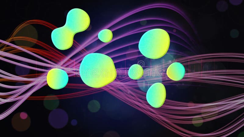 Animation of Light Trails Over Spots Stock Video - Video of technology ...