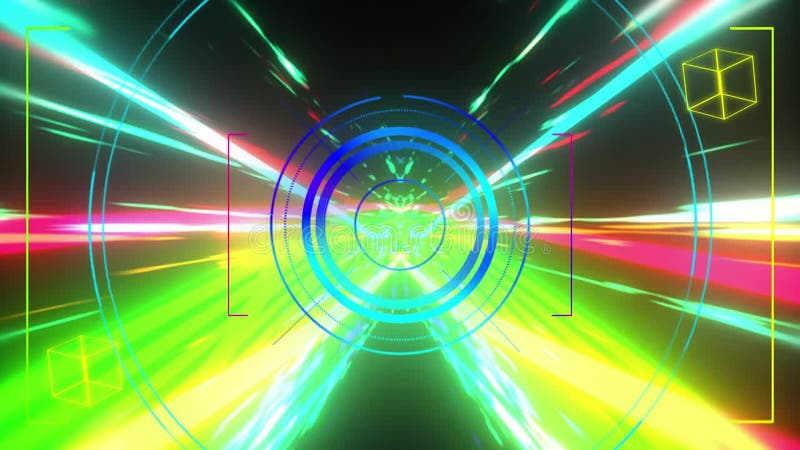 Animation of Light Trails, Scope Scanning and Data Processing Stock Video - Video of computing ...