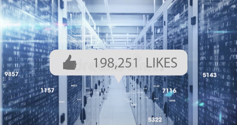 Animation of Like Icon with Increasing Numbers and Numbers Floating ...