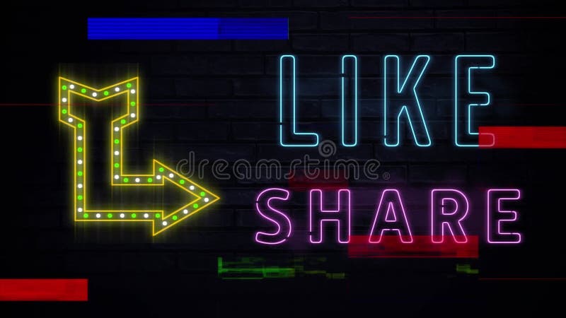 Animation of Like Share Text and Arrow Over Interference Stock Footage ...