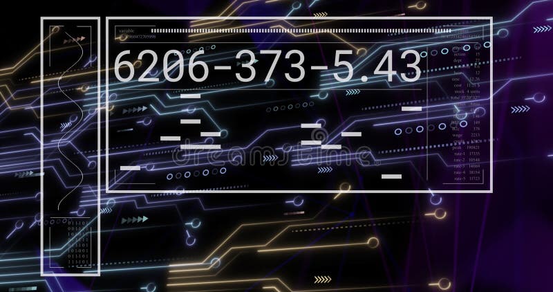 Animation of Line Graph, Changing Number and Loading Bar Over Circuit Board Pattern Stock Video ...