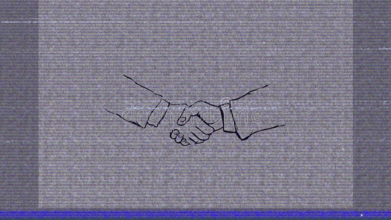 Animation of Lines of Distortion and Interference, Over Business People ...