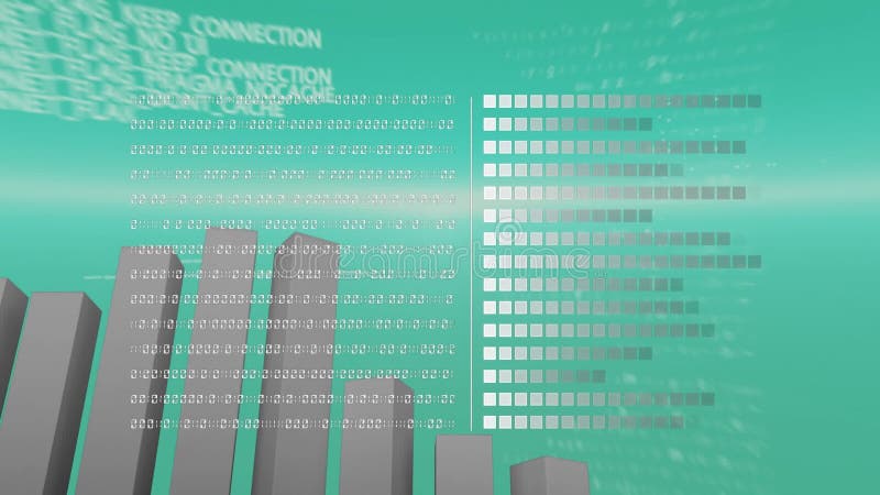 Animation Of Loading Bars Graph Binary Code And Computer Language Over Abstract Background