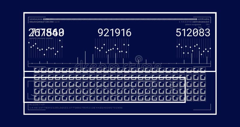 Animation of Loading Bars, Squares, Graphs and Changing Numbers Against Abstract Background ...