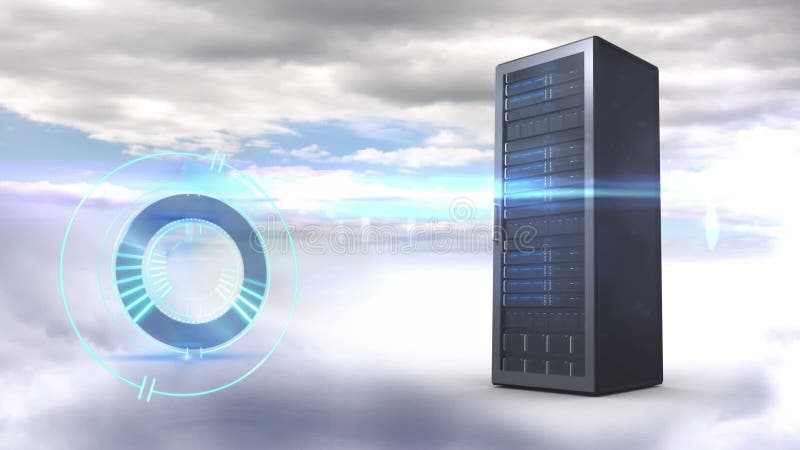 Animation of Loading Circle and Server Over Clouds Stock Video - Video ...