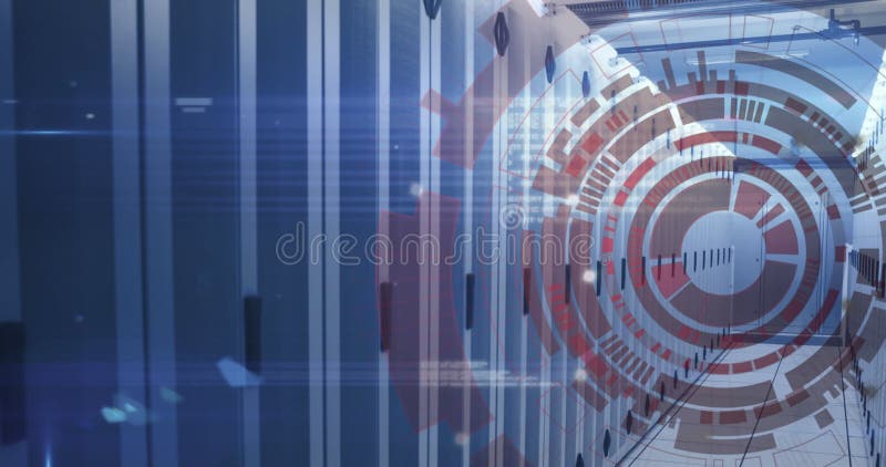 Animation Of Loading Circles And Computer Language Over Data Server