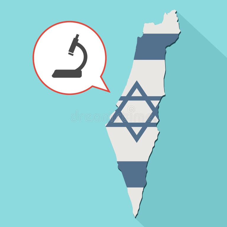 Animation of a Long Shadow Israel Map with Its Flag and a Comic Stock ...