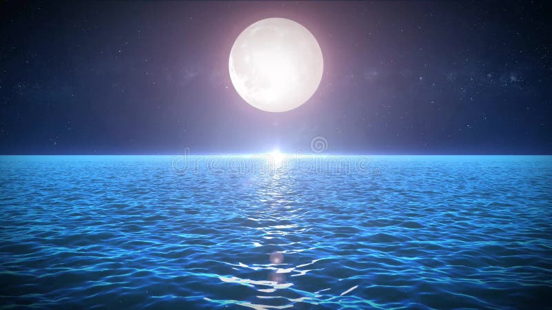 Moon Diving Under Moonlight Ocean Surface Stock Footage - Video of ...