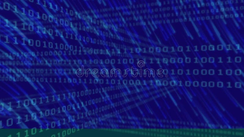 Animation of Looping Binary Codes and Falling Beams Over Blue ... Animation of Looping Binary Codes and Falling Beams Over Blue ...