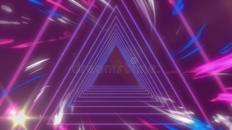 Animation of Looping Triangles, Multicolored Flame and Moving ...